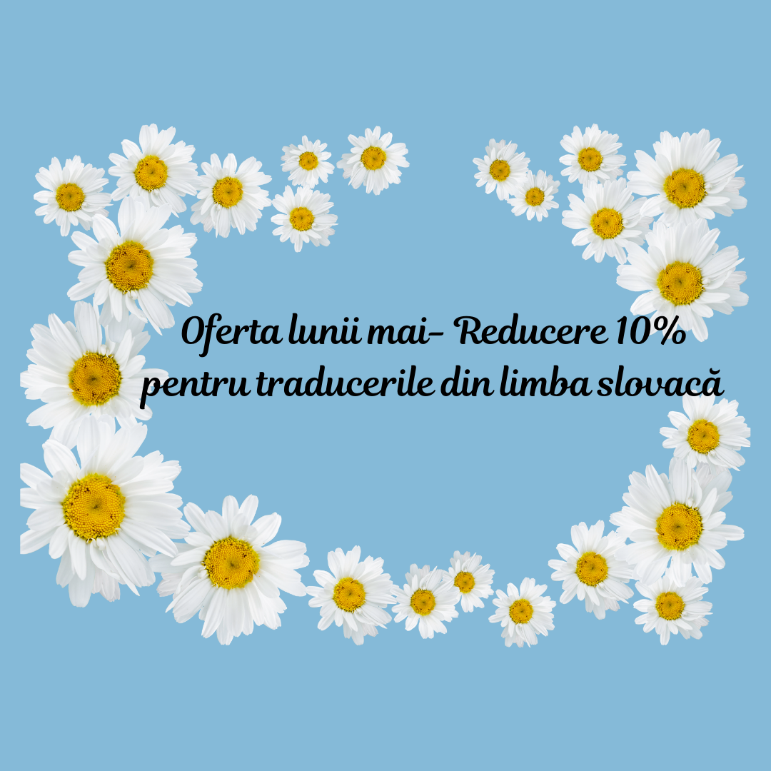 Oferta lunii mai - Reducere 10% pentru traducerile din limba slovacă ...